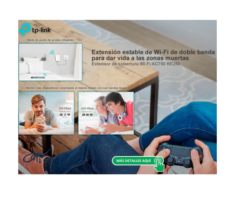 EXTENSOR WIFI TPLINK AC750 RE205 DOBLE BANDA